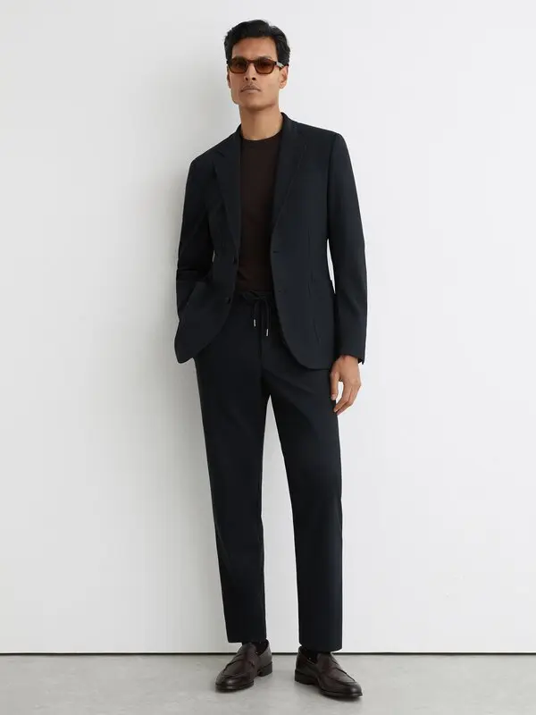 REISS Tailored Fit Jersey Single-breasted Suit Blazer