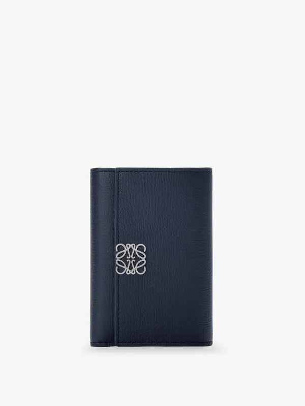 Loewe Anagram Leather Wallet With Front Logo - Blue
