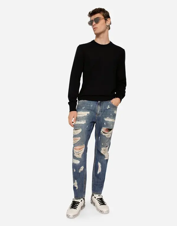 Dolce & Gabbana Pull Girocollo Sweaters And Cardigans Cashmere - Black