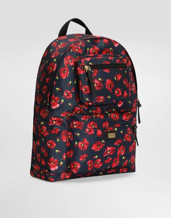 Dolce & Gabbana Poppy-print Nylon Backpack