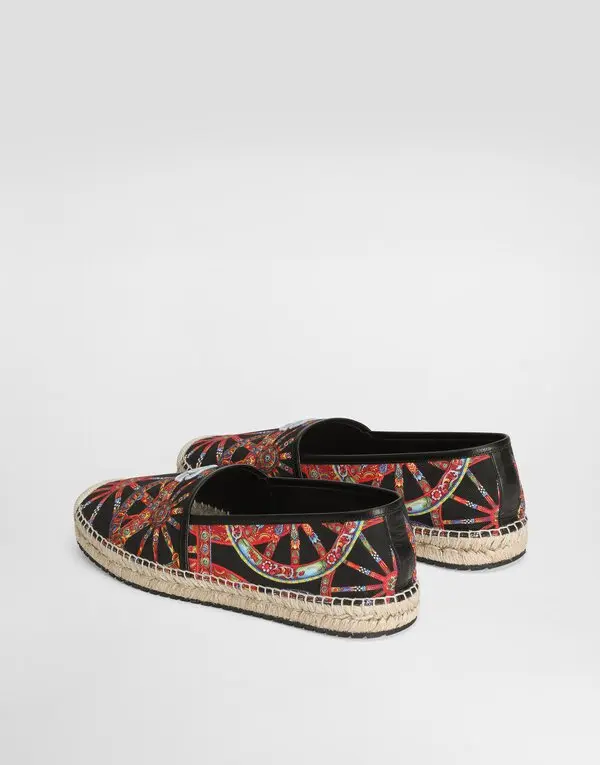 Dolce & Gabbana Canvas And Nappa Leather Espadrille Slides