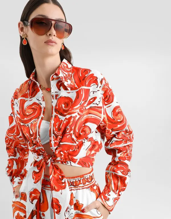 Dolce & Gabbana Majolica-print Silk Shirt