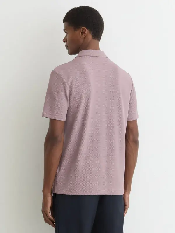 REISS Half-zip Textured Polo Shirt