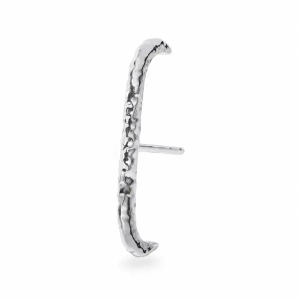 ZOHREH Hammered Suspender Earring Sterling - Silver