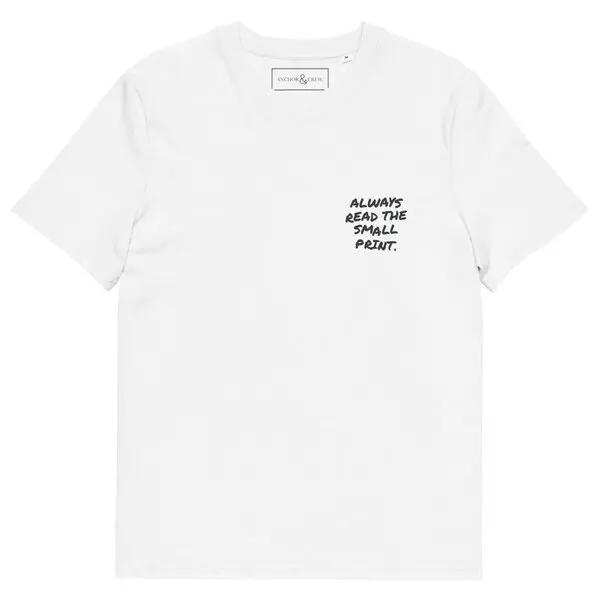 ANCHOR & CREW Small Print Annotations Organic Cotton T-shirt - White