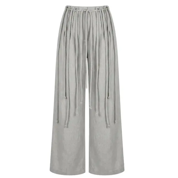 TAARACH & AMPERSAND Bound Trousers - Silver