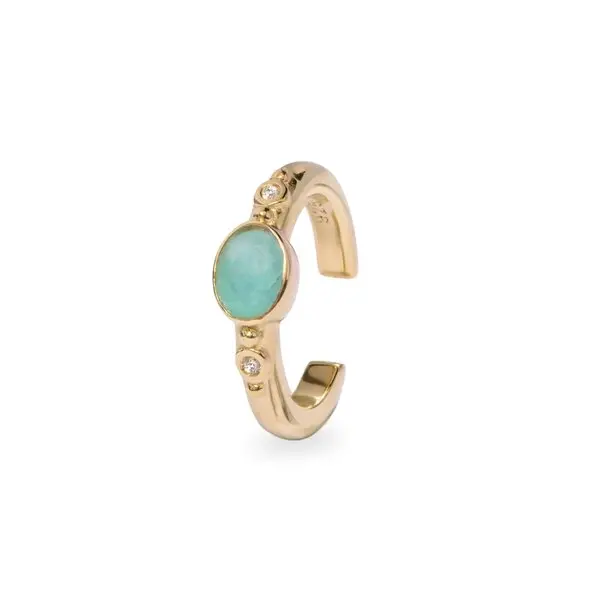 ZOHREH Amazonite & White Sapphire Ear Cuff 14k Vermeil