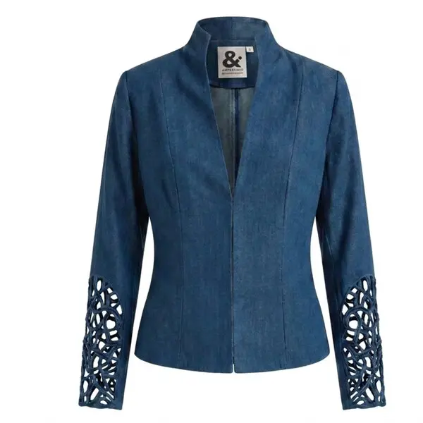TAARACH & AMPERSAND Threadline Cocoon Jacket With Openwork Embroidery