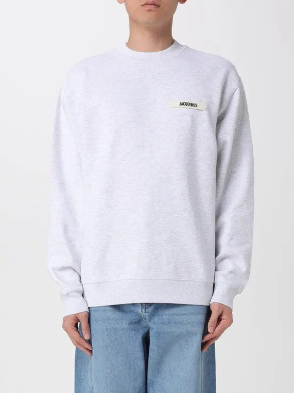 Jacquemus Pure Cotton Crewneck Sweatshirt With Applied Contrast Logo