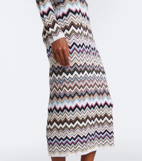 Missoni Zigzag Knitted Wool-blend Midi Dress