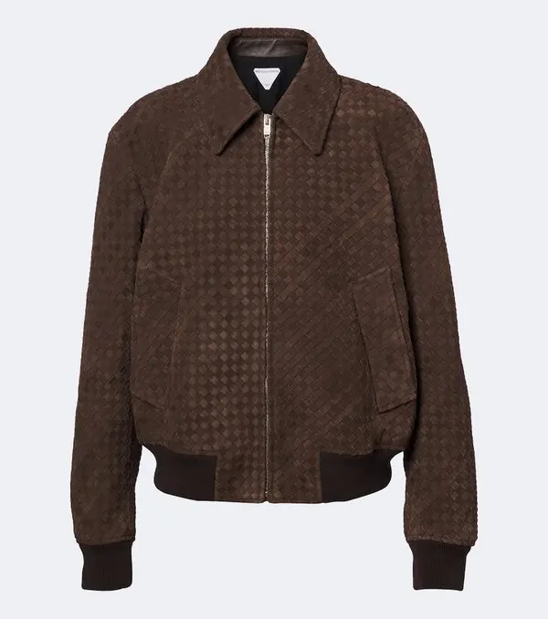 Bottega Veneta Intrecciato Suede Blouson Jacket
