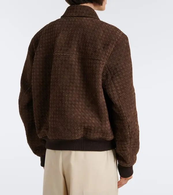 Bottega Veneta Intrecciato Suede Blouson Jacket