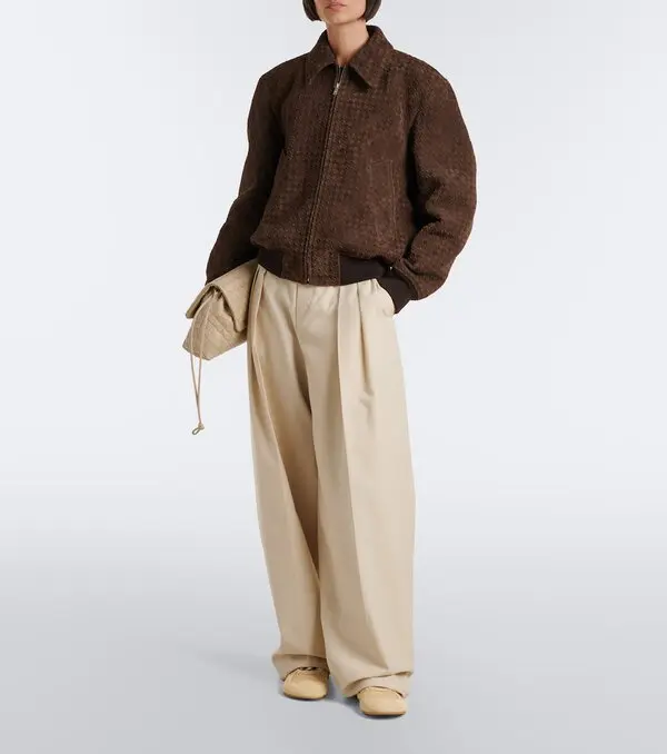 Bottega Veneta Intrecciato Suede Blouson Jacket