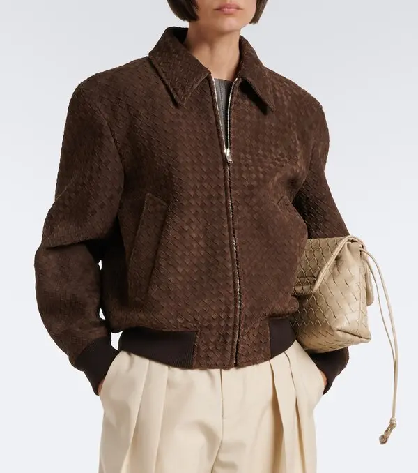 Bottega Veneta Intrecciato Suede Blouson Jacket