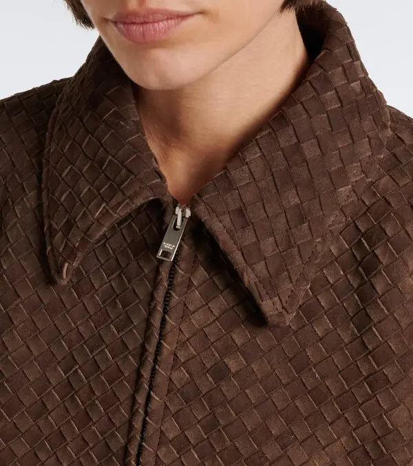 Bottega Veneta Intrecciato Suede Blouson Jacket