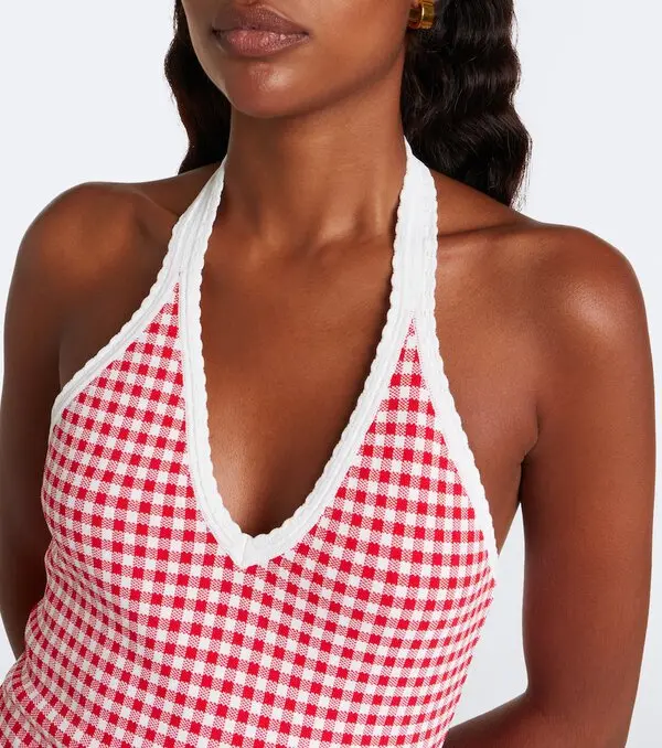 Posse Micah Gingham Halterneck Top