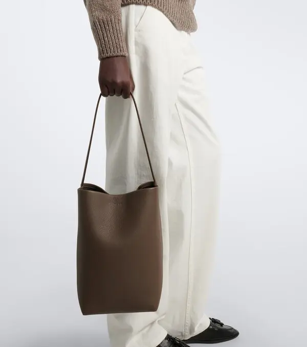 THE ROW N/s Park Medium Leather Tote Bag