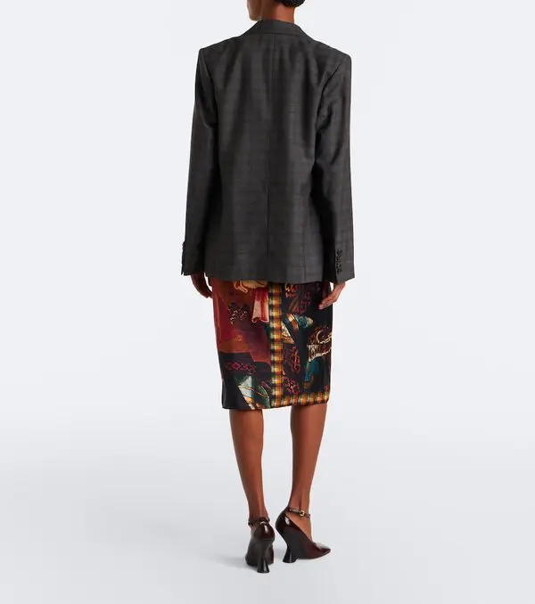 Dries Van Noten Printed Silk Wrap Skirt