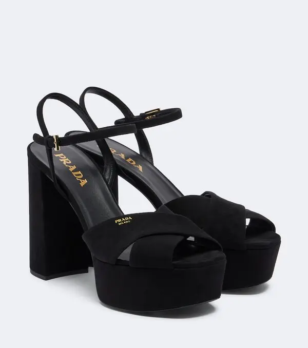 Prada Suede Platform Sandals