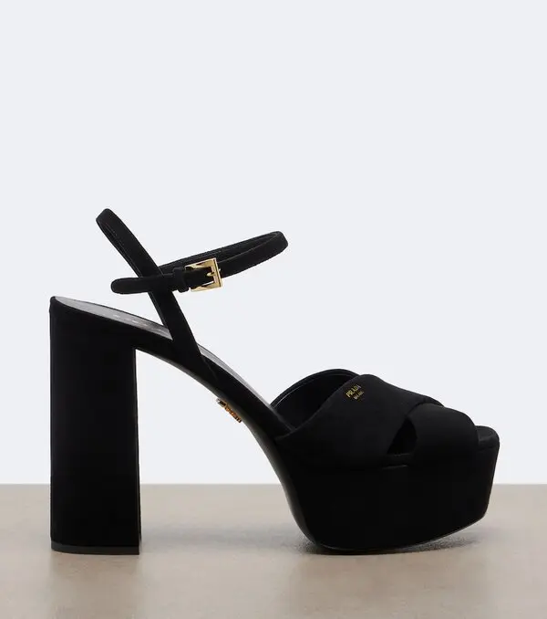 Prada Suede Platform Sandals