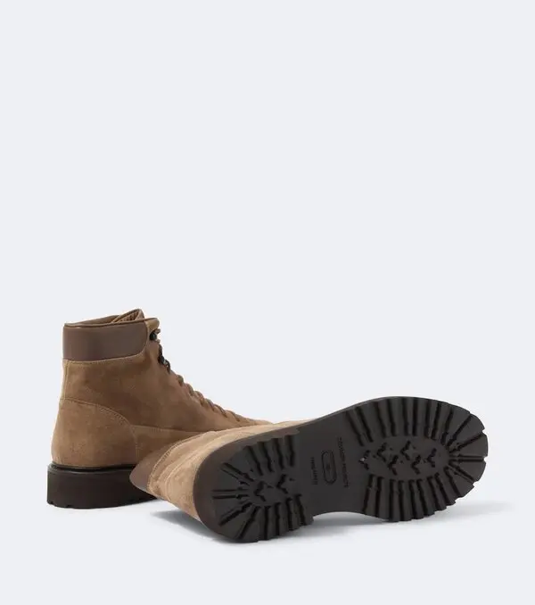 COMMON PROJECTS Hiker Leather-trimmed Suede Lace-up Boots