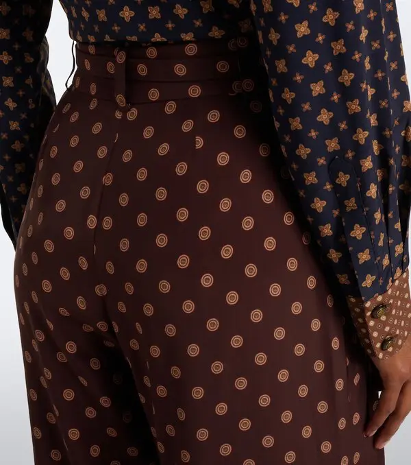 Zimmermann Belted Printed Wide-leg Pants