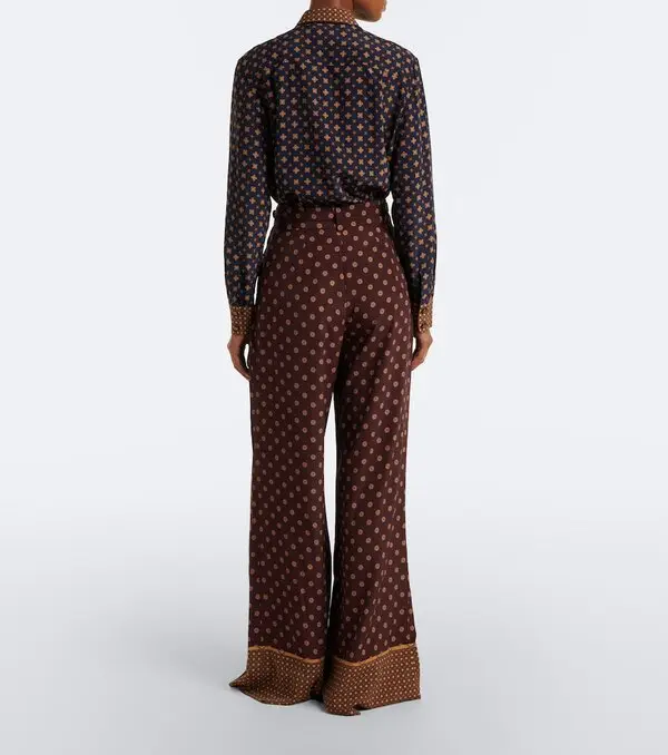 Zimmermann Belted Printed Wide-leg Pants