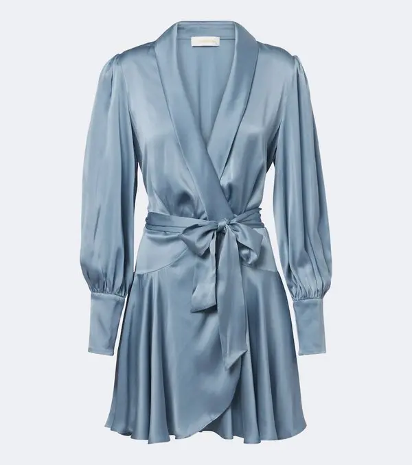 Zimmermann Silk Satin Wrap Dress