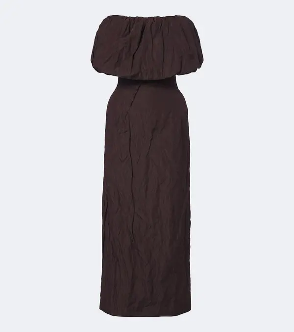 Magda Butrym Cotton And Silk Corset Dress - Brown
