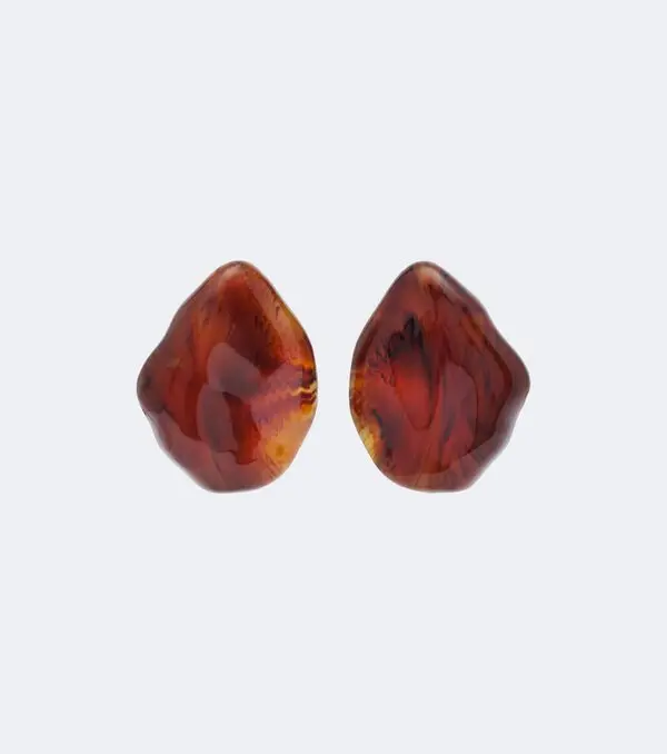 Victoria Beckham Ambra Gold-plated Clip-on Earrings - Brown