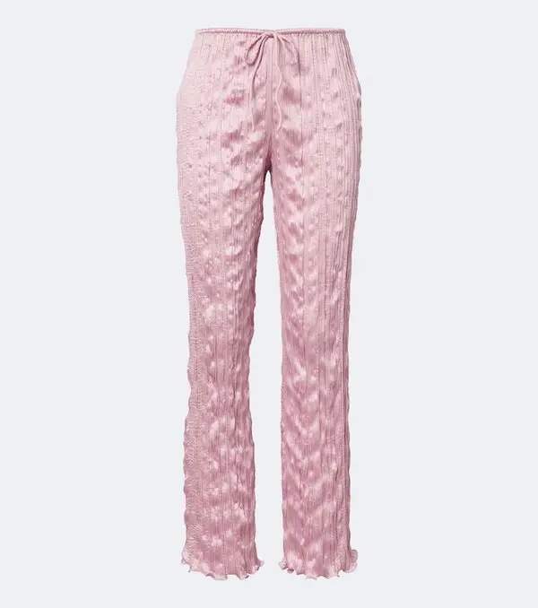 Posse Esme Satin Straight Pants - Pink
