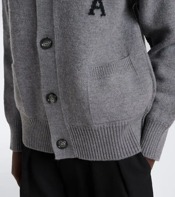 AMI Paris De Coeur Wool Cardigan