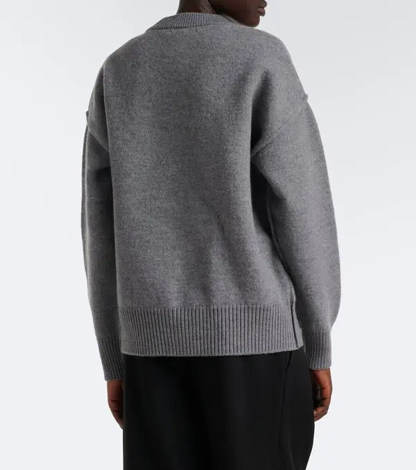 AMI Paris De Coeur Wool Cardigan