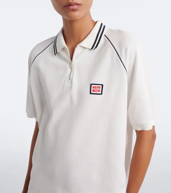 Miu Miu Cotton Pique Polo Shirt