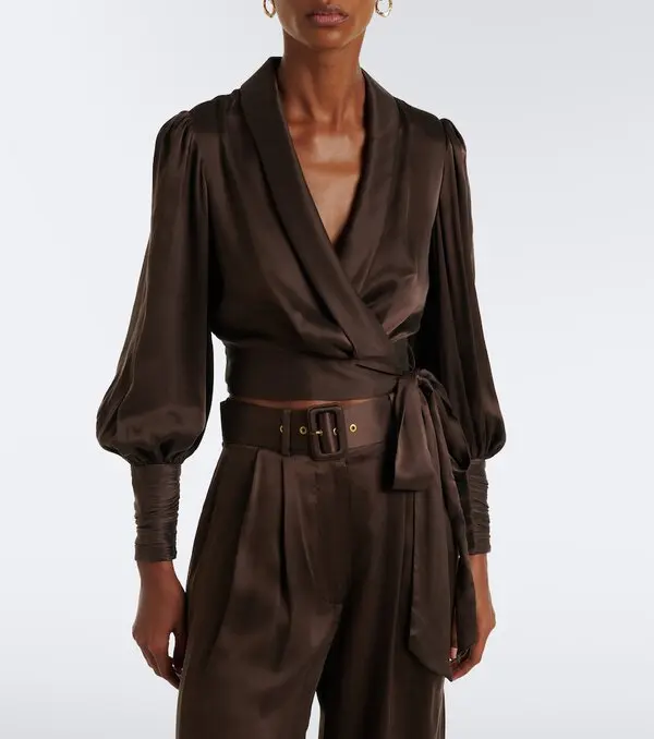 Zimmermann Silk Satin Wrap Top