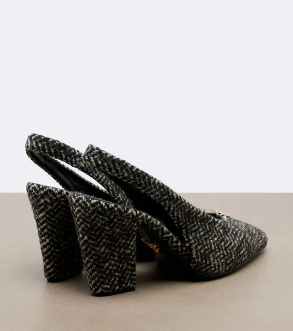 Prada Herringbone Slingback Pumps