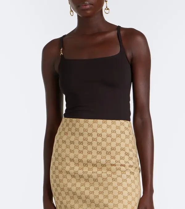 Gucci Horsebit Crepe Jersey Tank Top