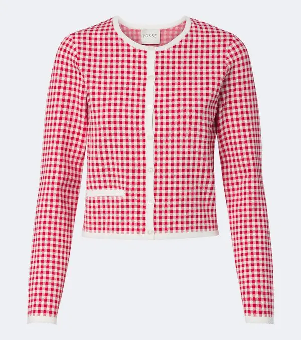 Posse Micah Gingham Cardigan - Red