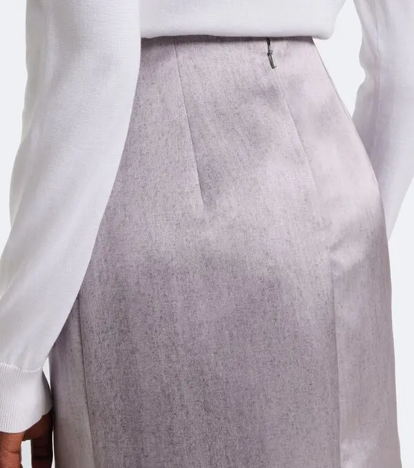 Oscar De La Renta Floral Midi Skirt