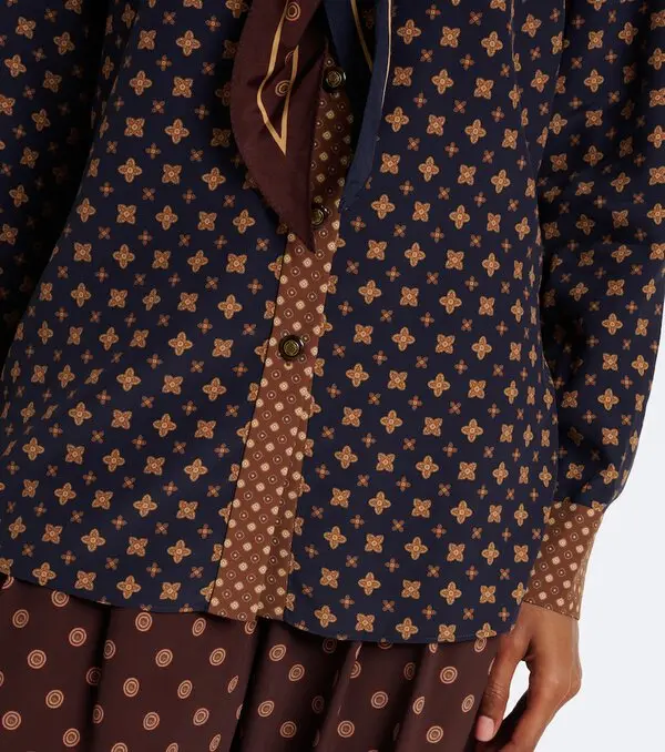 Zimmermann Printed Tie-neck Blouse