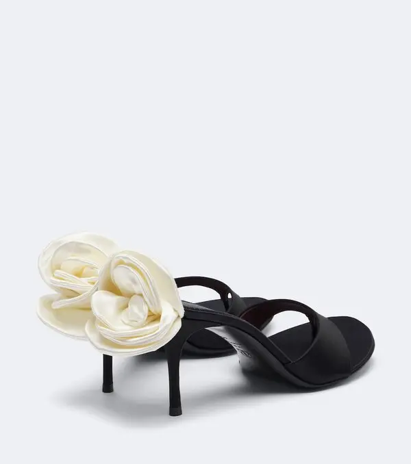 Magda Butrym Floral-applique Satin Thong Sandals