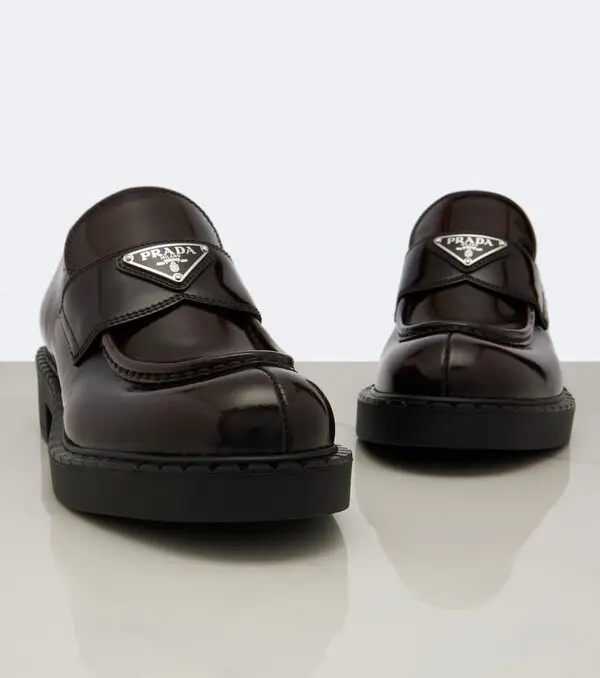 Prada Chocolate Leather Loafers