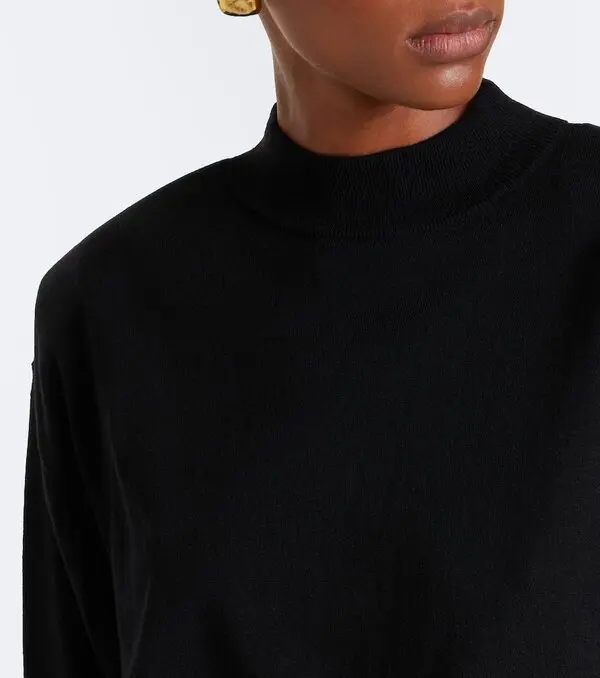 THE FRANKIE SHOP Rue Wool-blend Mockneck Sweater - Black