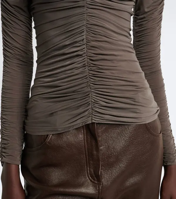 Magda Butrym Floral-applique Ruched Top