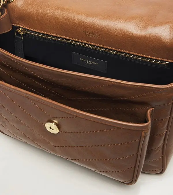 Saint Laurent Niki Medium Leather Shoulder Bag - Brown