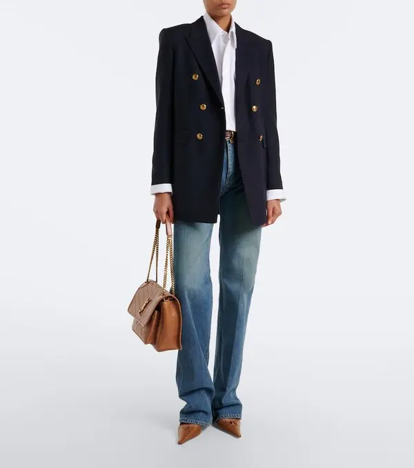 Saint Laurent Niki Medium Leather Shoulder Bag - Brown