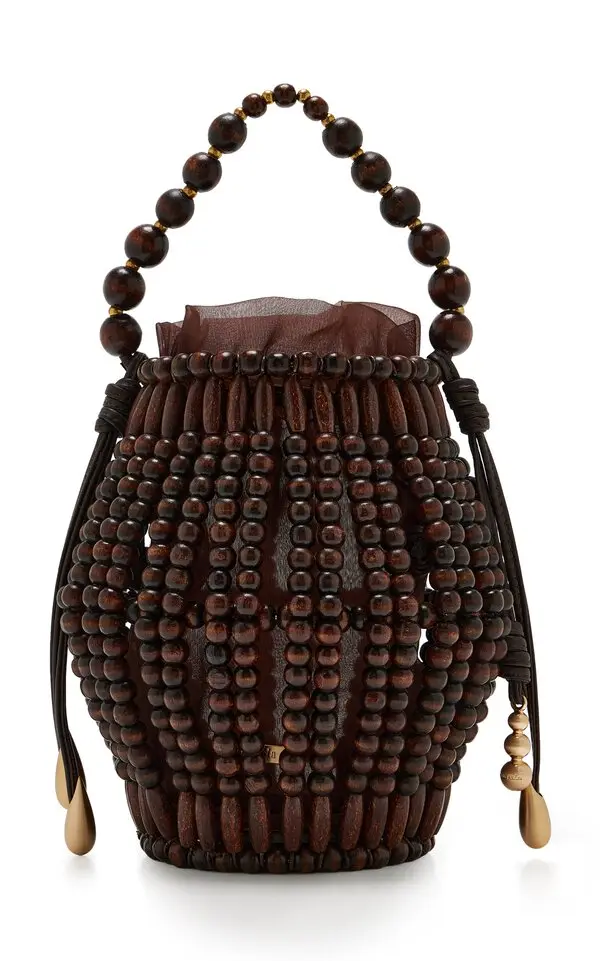 Cult Gaia Lanterna Beaded Bag - Brown