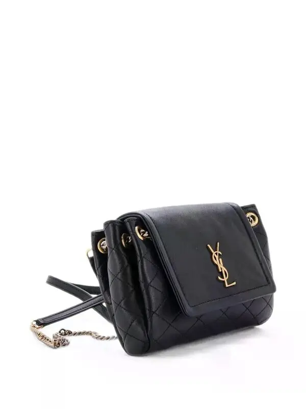 Saint Laurent Nolita Satchel Quilted Leather Mini Crossbody Bag - Black