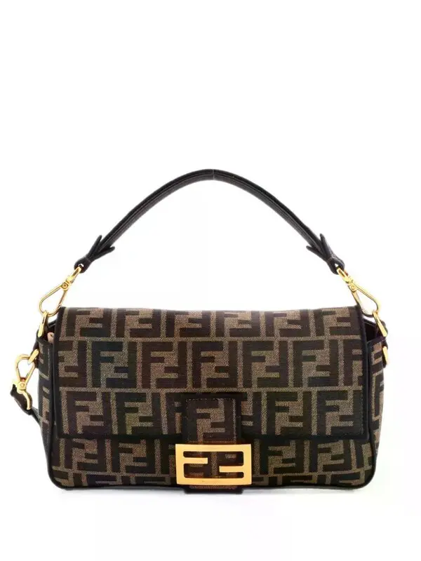 Fendi Baguette Nm Bag Zucca Canvas Medium Shoulder Bag