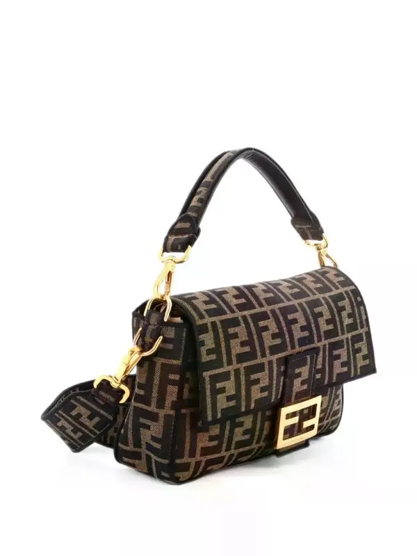 Fendi Baguette Nm Bag Zucca Canvas Medium Shoulder Bag